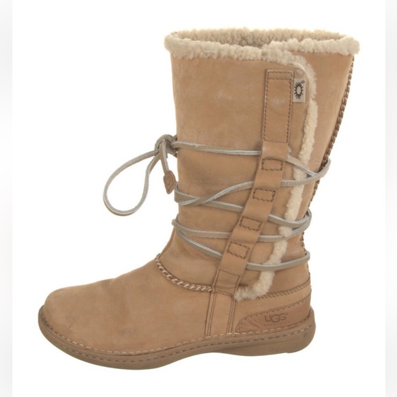 UGG | Shoes | Ugg Camel Suede Leather Midcalf Laceup Boots 9 | Poshmark